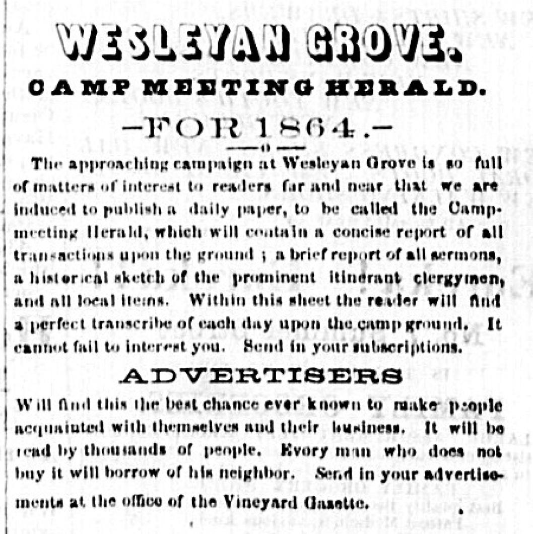 Vineyard Gazette | Camp Meeting History | Wesleyan Grove: Camp Meeting ...